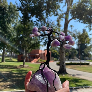 Custom Crystal Tree With Rock Base Crystals Wired Crystal | Etsy