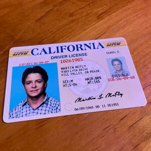Marty Mcfly ID CARD Back to the Future Michael J Fox - Etsy