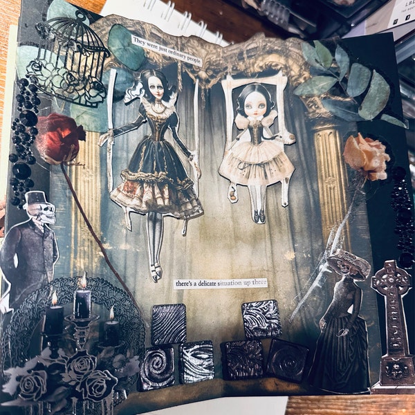 Gothic Victorian Junk Journal Pages, Vintage Woman Scrapbook Page, Dark ...