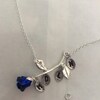 Blue Rose Necklace - Sideways Rose Necklace, Personalized, Anniversary ...