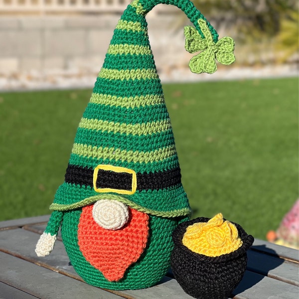 St Patrick Gnomes, Crochet Gnome Amigurumi Pattern, St. Patrick's Day ...