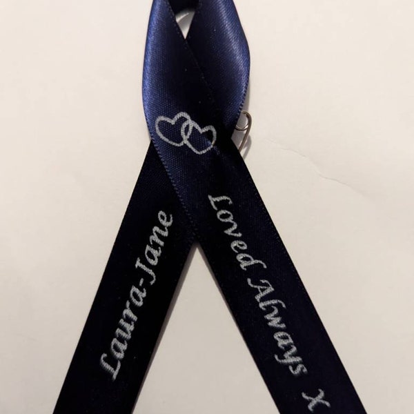 Any Colour Personalised Funeral Ribbons. in Loving Memory Memorial ...