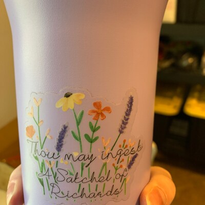 Single Flower Stem Vinyl Sticker Flower Sticker Sticker - Etsy