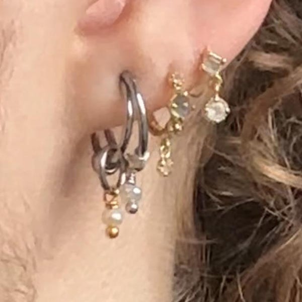 NEW ‣ Dido 14K Solid Gold Bead Charm Double Chain Attachment • 14K Gold ...