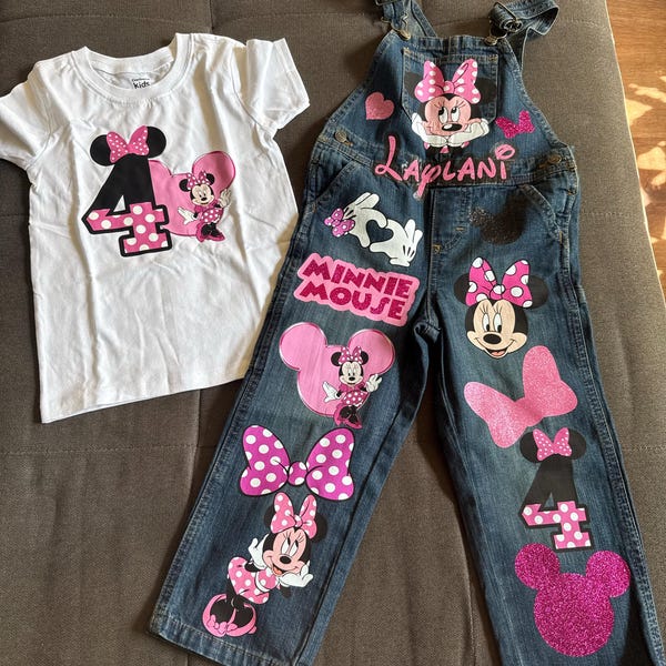 Minnie Mouse Overalls Denim Overalls for Baby Toddler Minnie Set Any ...