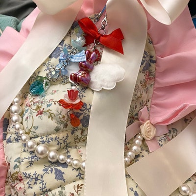 Y2k Chunky Yarn Bag With Silver Hardware Ribbons Customizable Straps ...