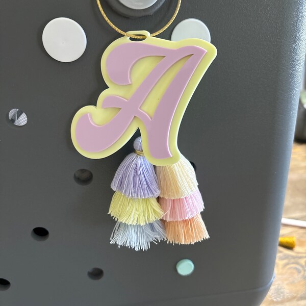Groovy Letter Bogg Bag Charm | Bogg Bag Tassel | Beach Tote Charm ...