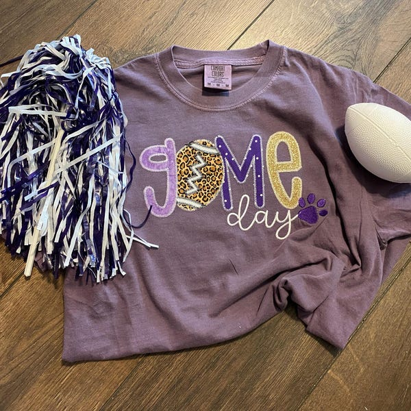 Game Day Football Zig Zag Stitch Applique Design 5x7 6x10 8x8 8x12 9x9 ...