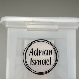 KIDS Vinyl Name Decal, Milestone Tote Decal, File Box Decal, School ...