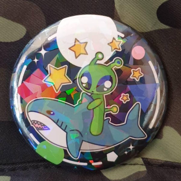 Ikea Alien & Shark Circle Vinyl Sticker - Etsy