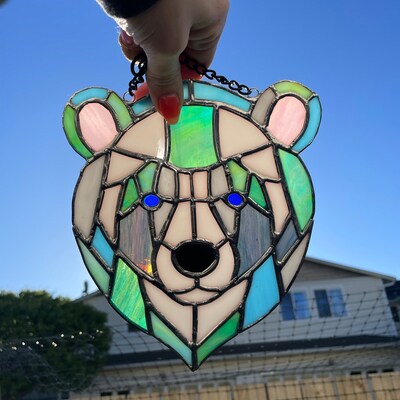 Modern Stained Glass Leaves Pattern, Plant Stained Glass Patterns ...