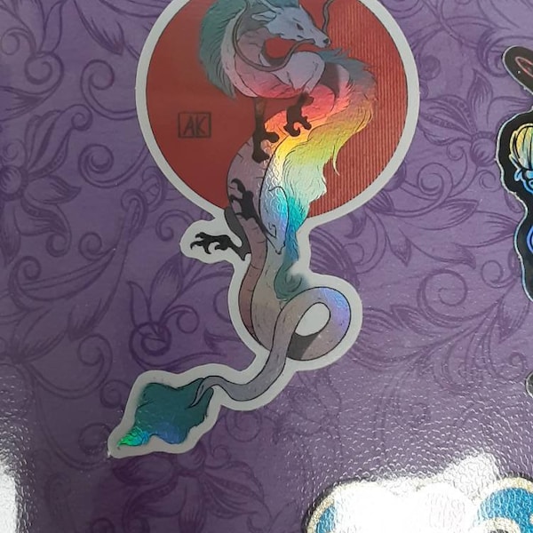 Holographic Haku Sticker, Anime Sticker, Japanese Dragon Stationery - Etsy