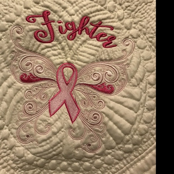 Survivor Breast Cancer Butterfly With Wings Machine Filled Embroidery ...