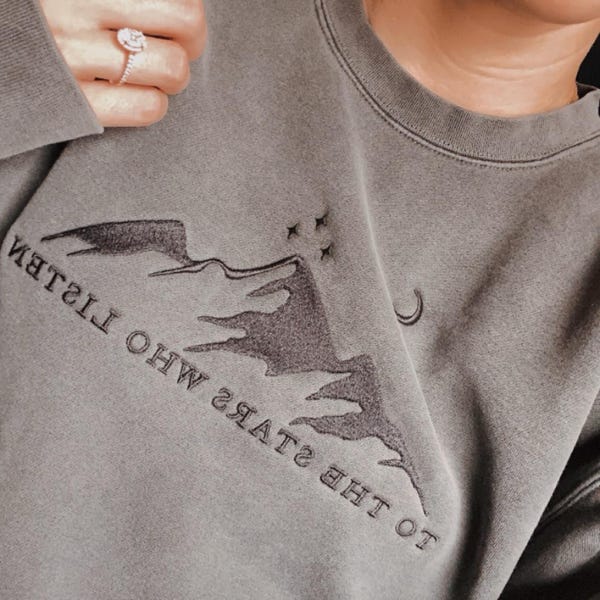 OFFICIALLY LICENSED ACOTAR Embroidered Sweatshirt Stars Acotar Merch ...