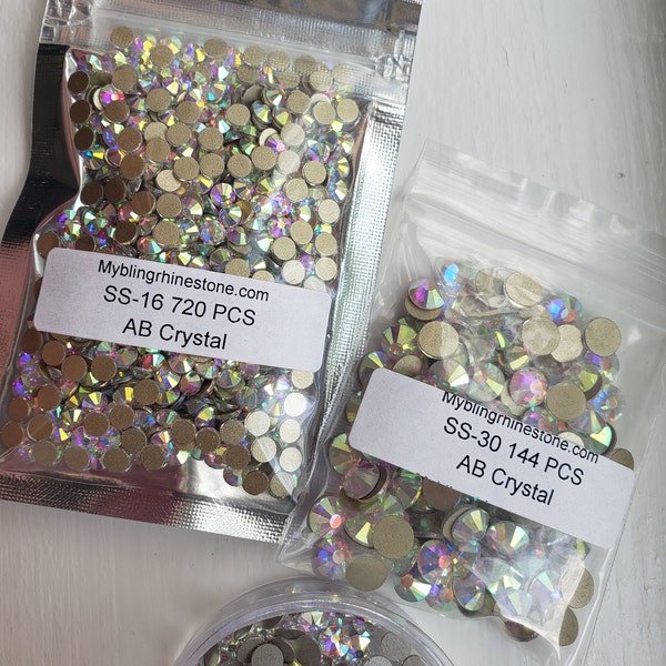 US Seller] Crystal AB/AB Crystal/flat Back Rhinestones /crystal Bulk ...