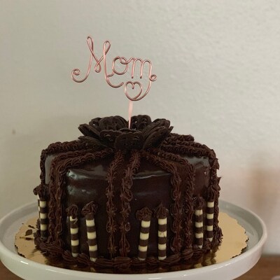 Wire Mom Cake Topper Mom Cake Topper Copper Cake Topper Mother's Day ...