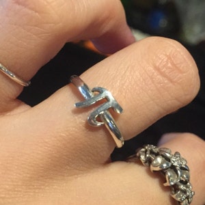 Silver PI Ring for Math Teacher Gift Phi Greek Jewelry, Gift for ...