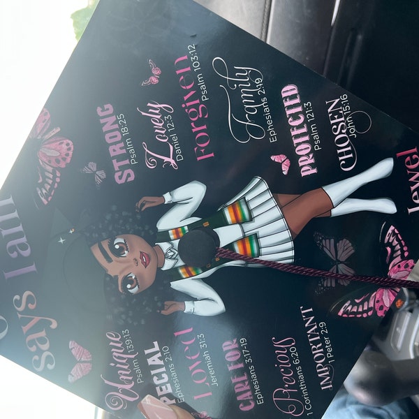Personalized Gods Say I Am Graduation Cap Topper, Custom Black Girl ...