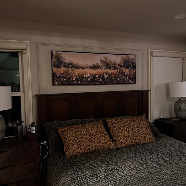 Vintage Spring Meadow Forest Landscape Wall Art, Long Horizontal ...