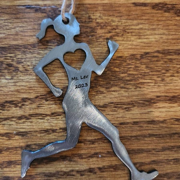 Runner Girl Ornament - Runner Girl Metal Display - Gift for Runner ...