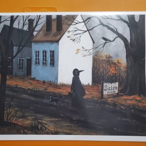 Witch's Story 4x6 Halloween Witch Black Cat Ryta Print of - Etsy