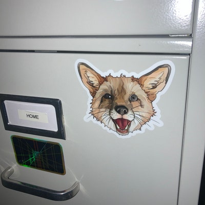 Button Eyed Fig the Fox Weather Proof Sticker - Etsy