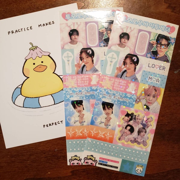 Txt Holo Deco Sticker Sheet 17 Pcs | Aesthetic Cute Kpop Stickers ...