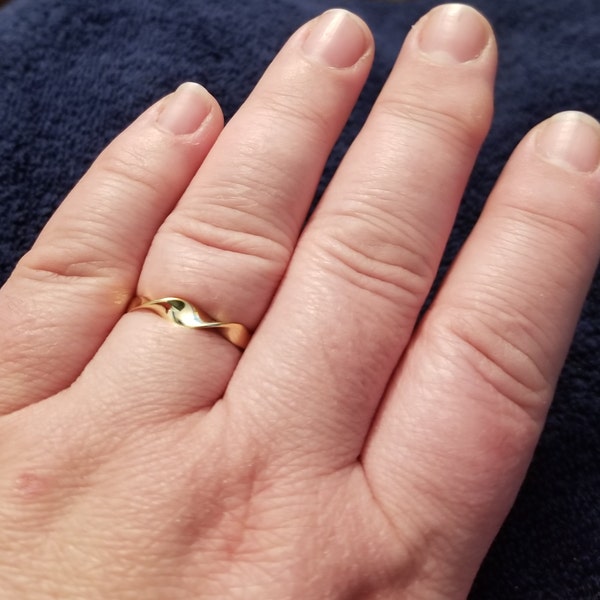 14K Solid Gold Mobius Ring, 925 Sterling Silver Mobius Ring, Mobius ...