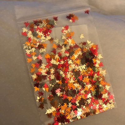 Fall Leaves Shaped Glitter, Solvent Resistant Autumn Leaves Chunky ...