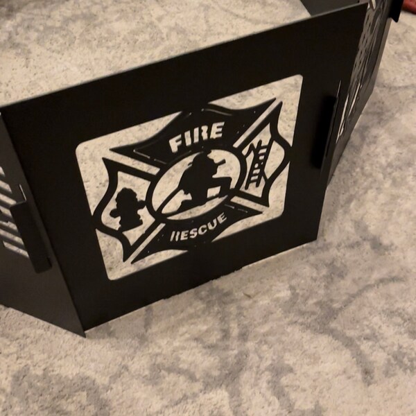 Industrial Rustic Fire Pit Panels Cut From 14 Gauge Steel. Firefighter ...