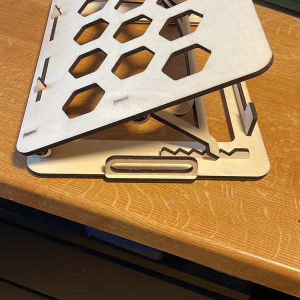 Laser Cut Laptop Stand Adjustable Tilt Height - Large Honeycomb ...