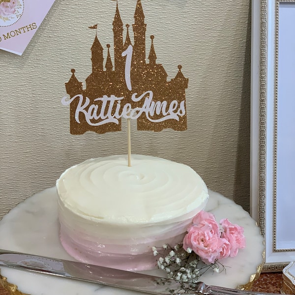 Princess Cake Topper, Personalized Princess Castle Cake Topper ...