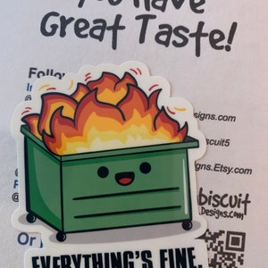 Cute Dumpster Fire Sticker - Etsy