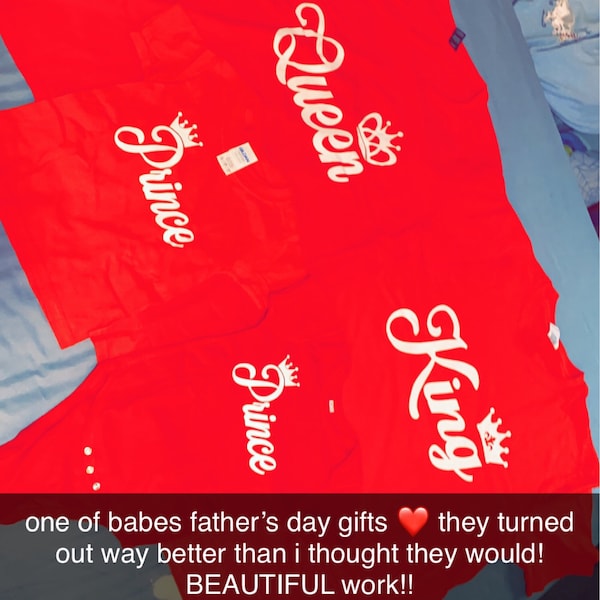 King Queen Prince Princess Matching Cotton T-shirts - Etsy