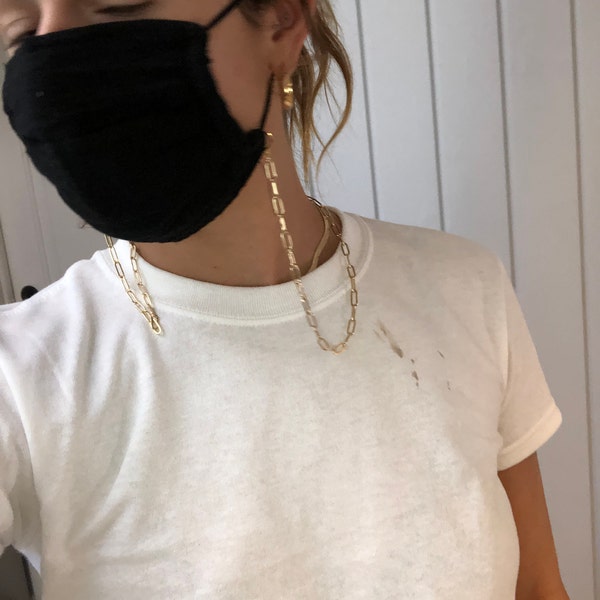 Face Mask Chain, Personalized Face Mask, Gold Chain Necklace, Face Mask ...