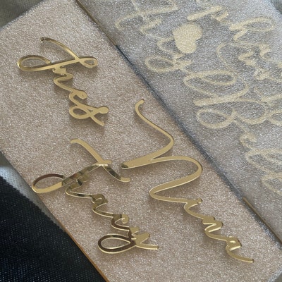 Laser Cut TABLE NAME Free Standing Wooden Table Names Personalised ...
