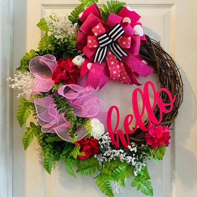 Wooden Hello Sign Hello Wreath Sign Wood Word Cutouts DIY - Etsy