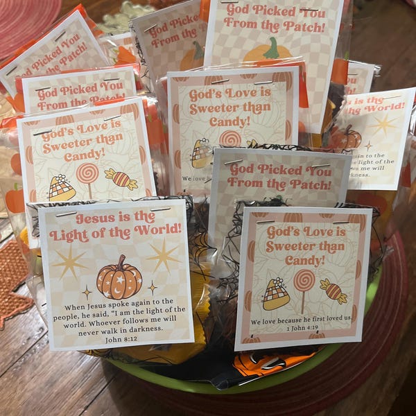 Christian Halloween Tags Trunk or Treat Christian Pumpkin Halloween ...
