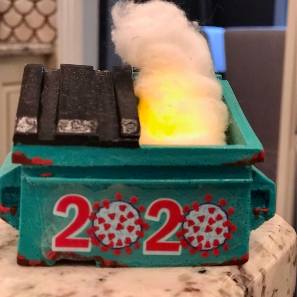 Dumpster Fire 2020 Christmas Ornament With Flickering LED Fire Light ...