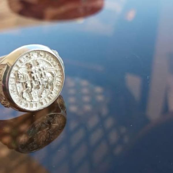 Double Fighting Dragon Ring, Gold and Rhodium Plated Sterling Silver ...