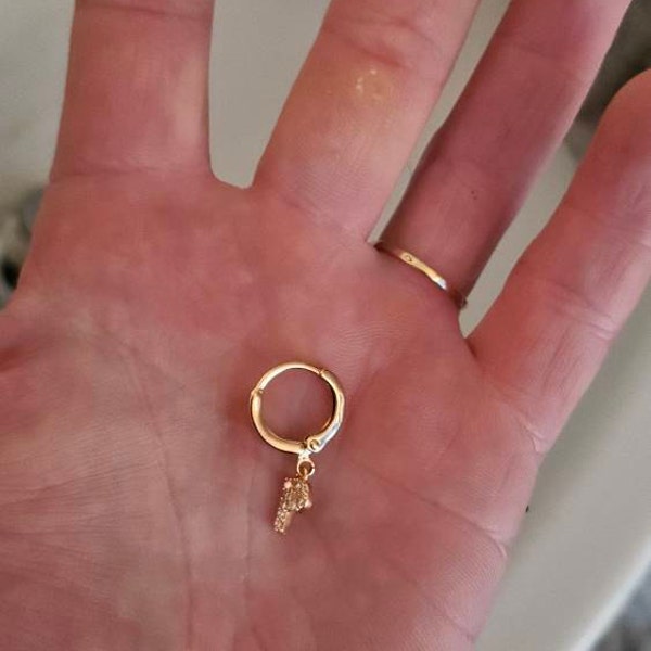 Initial Letter Earrings, Custom Earrings, Huggie Hoops, Gold Earrings ...