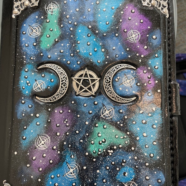 3D Leather Refilable Notebook, Magic Ritual,galaxy,leather Grimoire ...