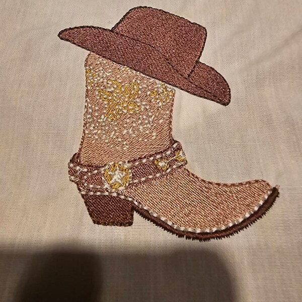 Cowboy Boot Machine Embroidery Design, Fancy Western Boot Embroidery ...
