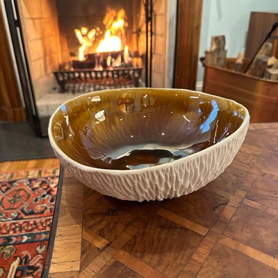 Medium Geode Bowl Snowflake White Ceramic Bowl, Hostess Gift, Gift for ...