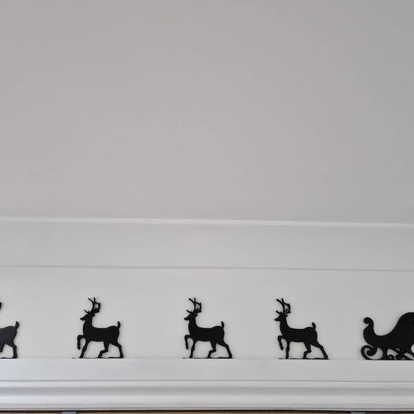 Christmas Santa Sleigh and Reindeer Decoration | Banner | Garland ...