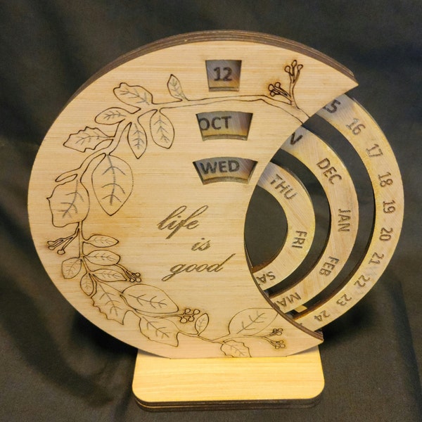 Calendar Laser Cut File, Perpetual Calendar Vector, CNC Cut, SVG, Cnc ...