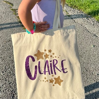 Personalized Girls Tote Bag, Personalized Kids Tote Bag, Custom Kids ...