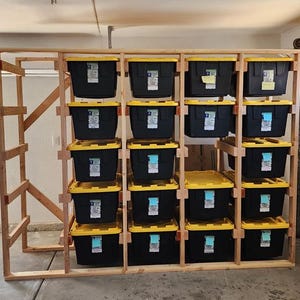 Ultimate 27-gallon Mobile Tote Storage Rack Plans | Garage Shelves ...