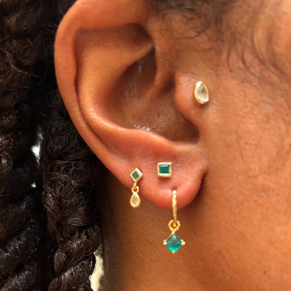 NEW Dido 14K Solid Gold Bead Charm Double Chain Attachment 14K Gold ...