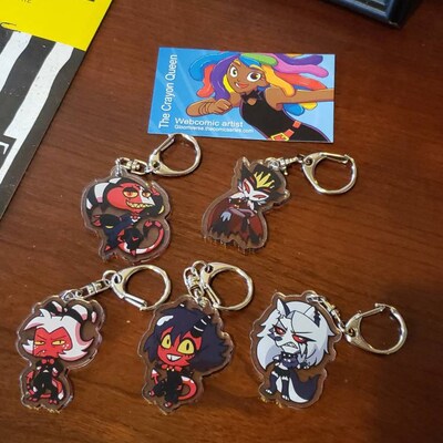 Blitzo Moxxie Millie Stolas Loona Boss Helluva Keychains Demon Cartoon ...